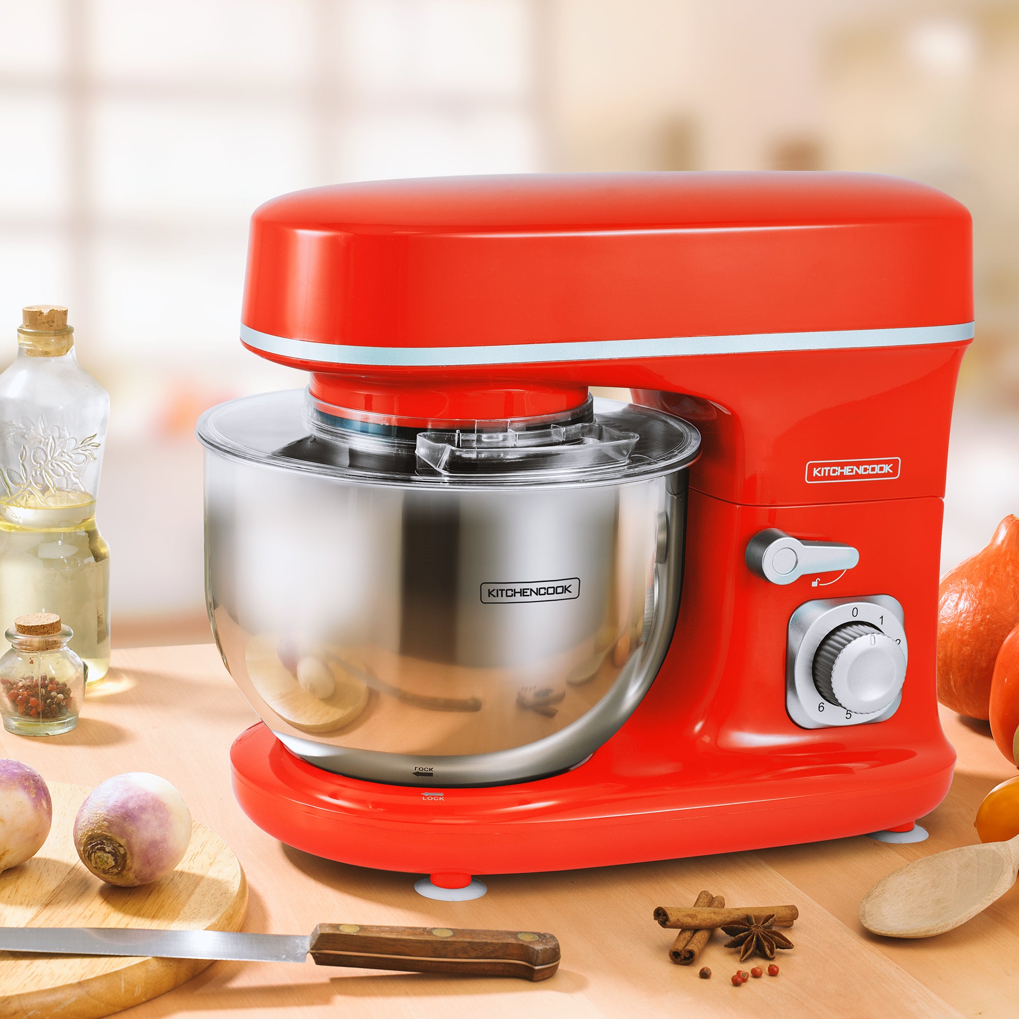 Robot Pétrin 1300W – 5L Modèle Revolve Red – Les Bienfaiteurs