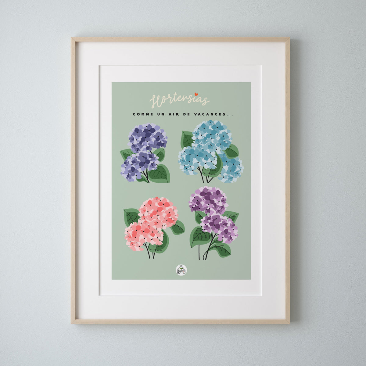 Affiche "Bretagne" - Hortensias – Les Bienfaiteurs